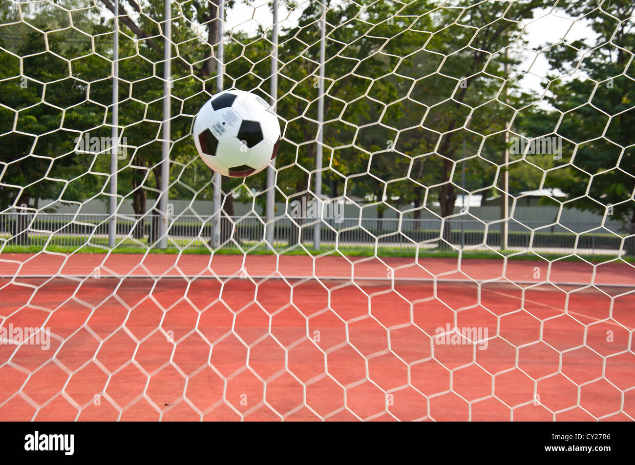 ball in goal for score Stock Photo - Alamy