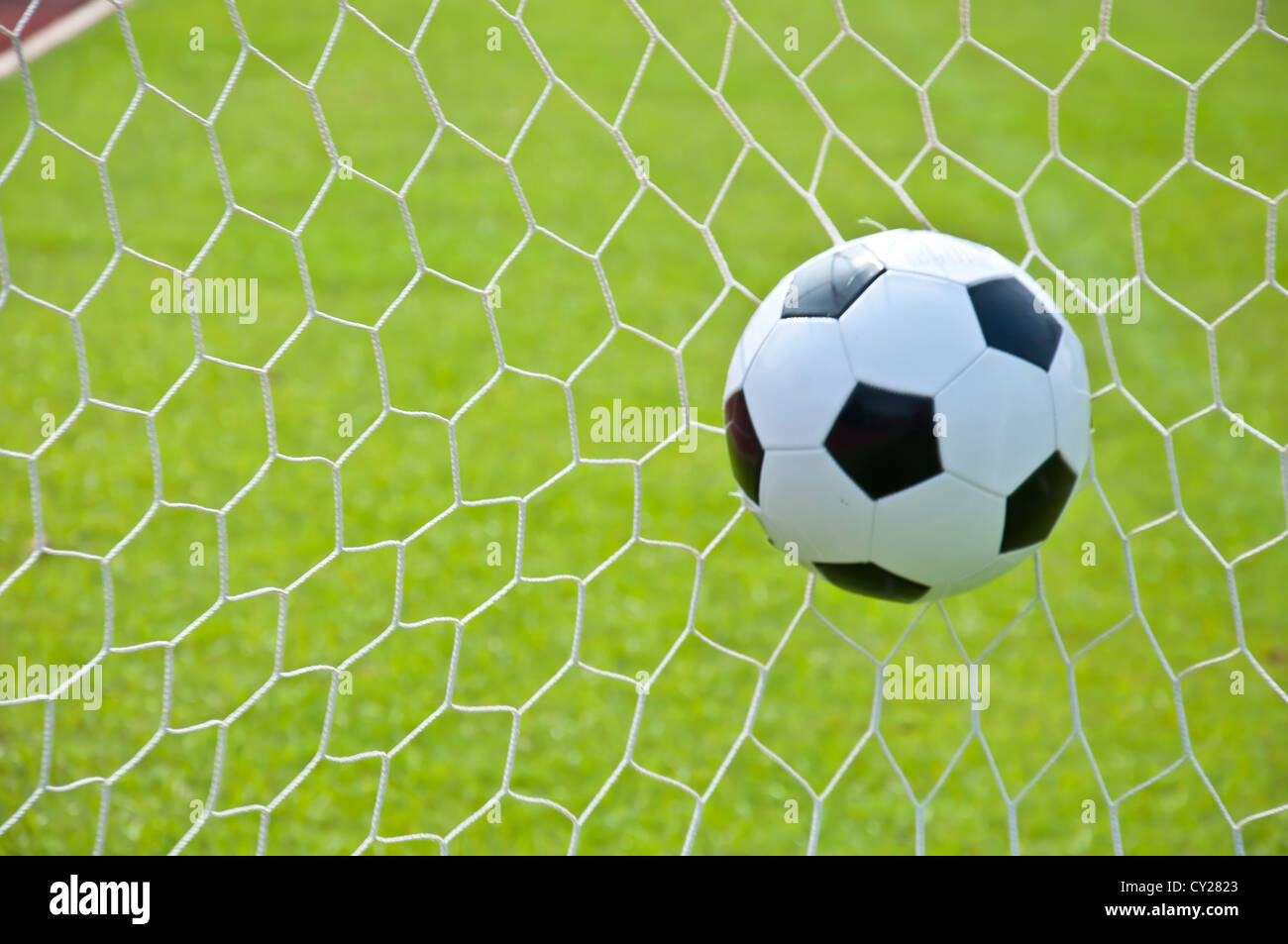 ball in goal for score Stock Photo - Alamy