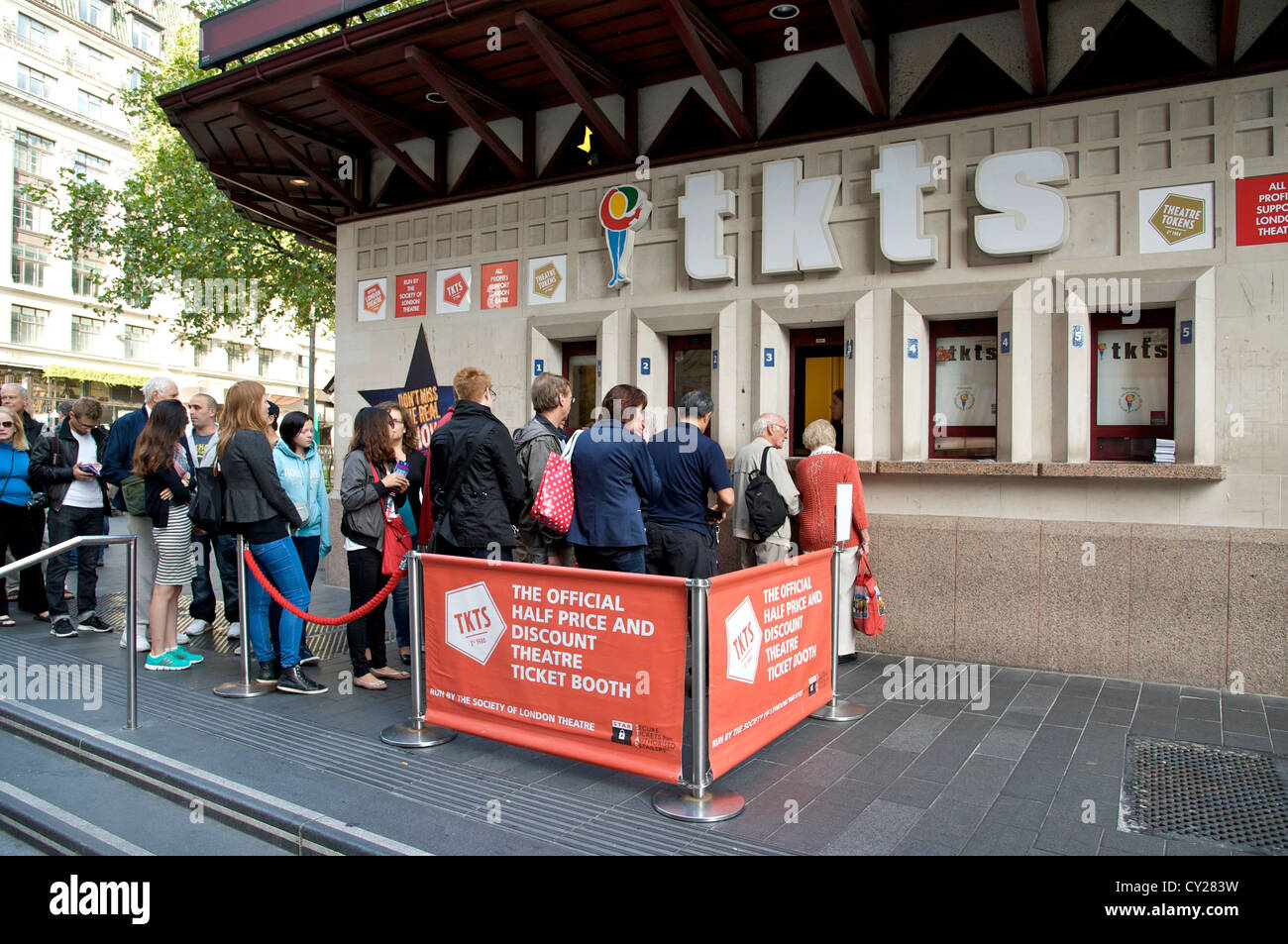 Theatre ticket office booth tkts Leicester Square London Stock Photo ...