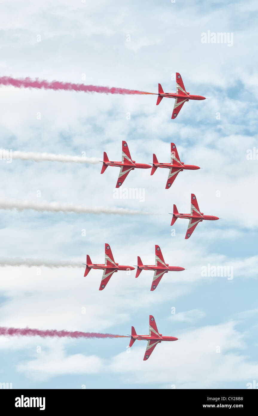 British Royal Air Force Military Aerobatic display team The Red Arrows ...