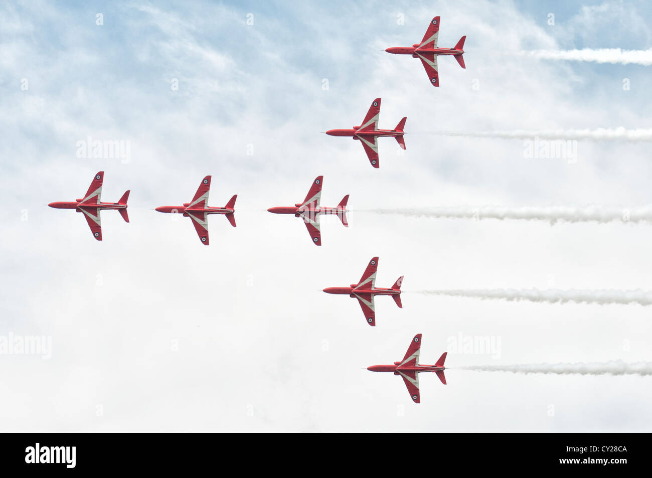 British Royal Air Force Military Aerobatic display team The Red Arrows ...