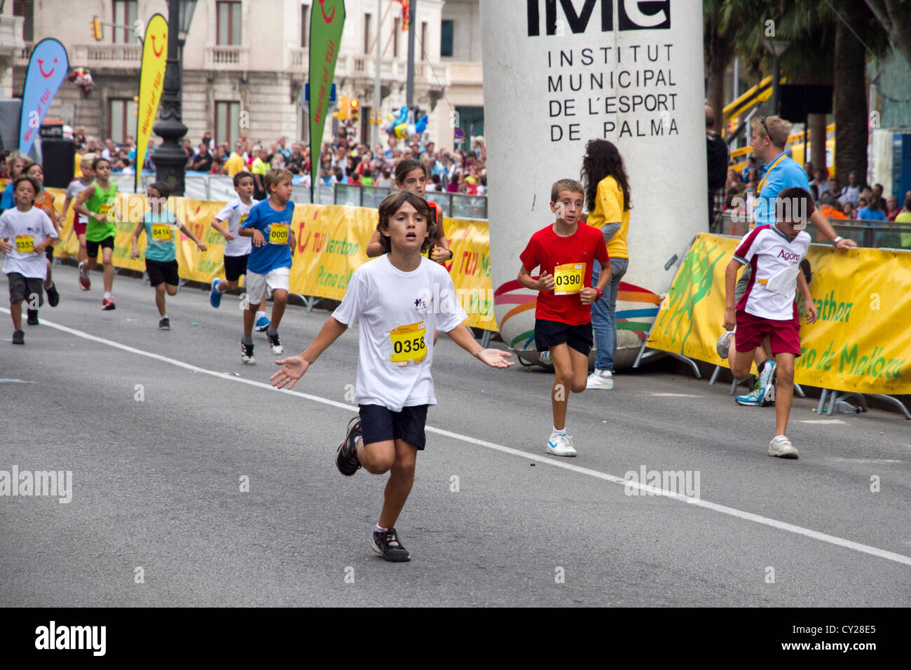 Marathon kids children running road race Palma de Mallorca Majorca ...