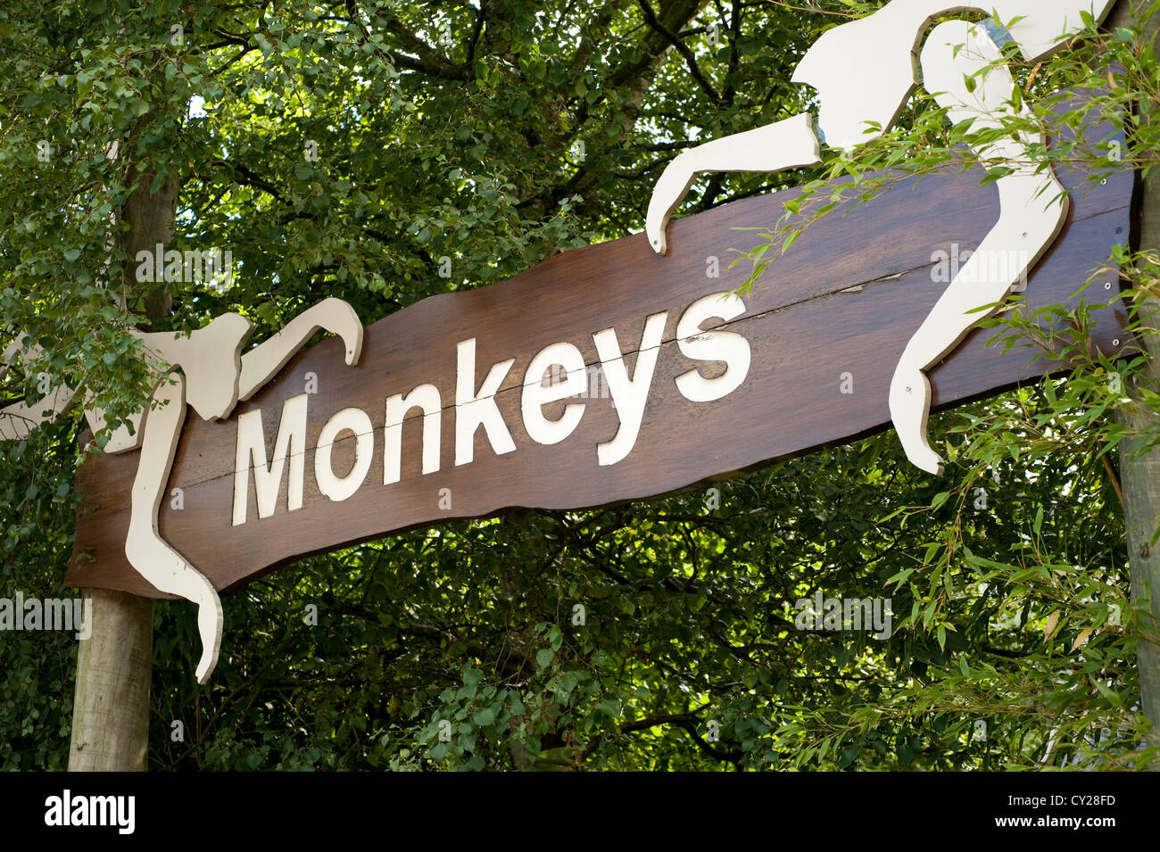 Monkeys Zoo Sign Stock Photo - Alamy