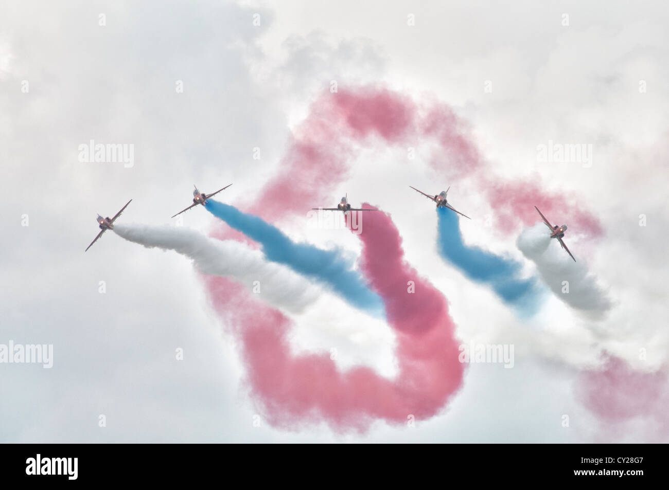 British Royal Air Force Military Aerobatic display team The Red Arrows ...