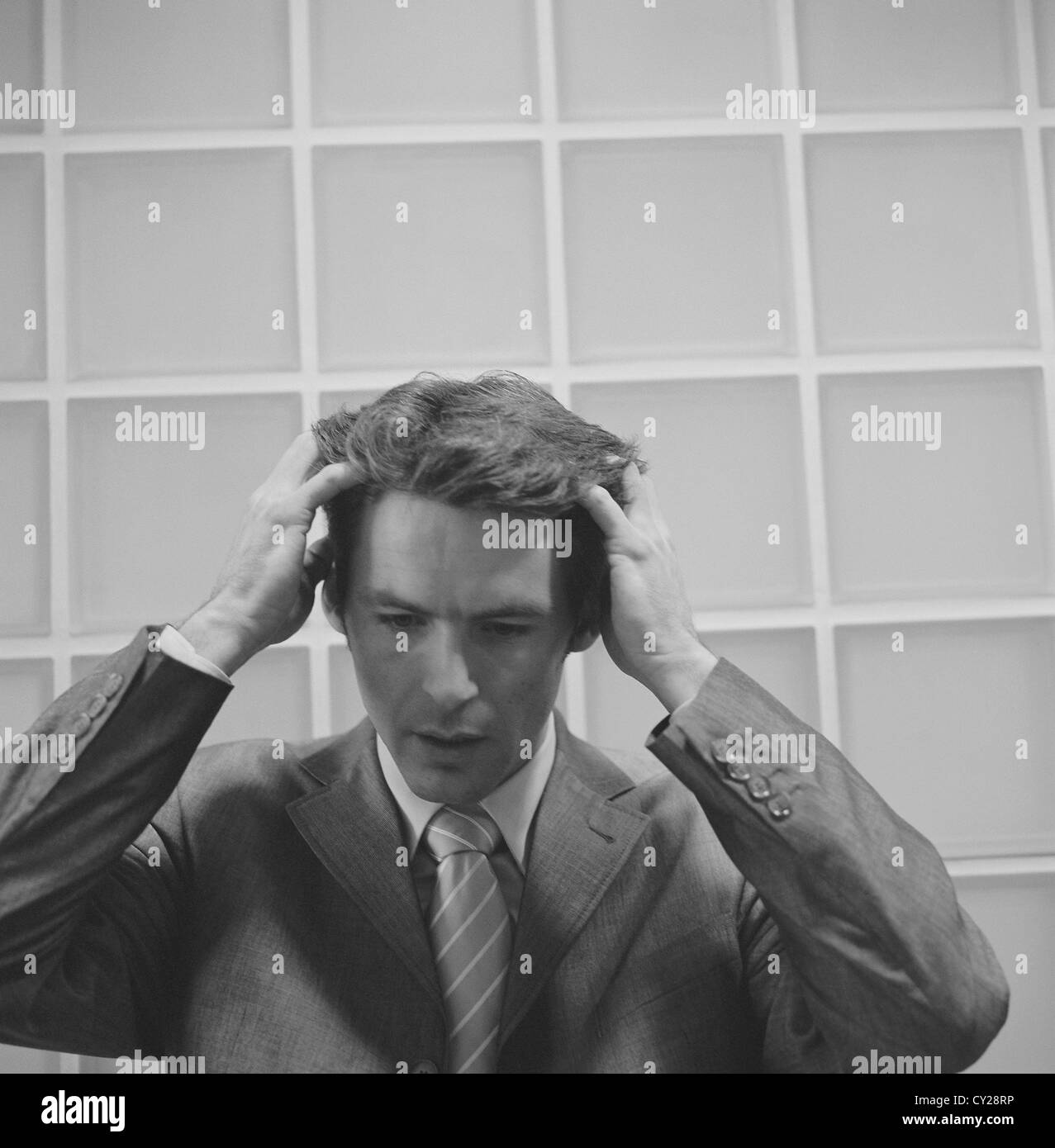 black and white business frustration stressed businessman License free ...