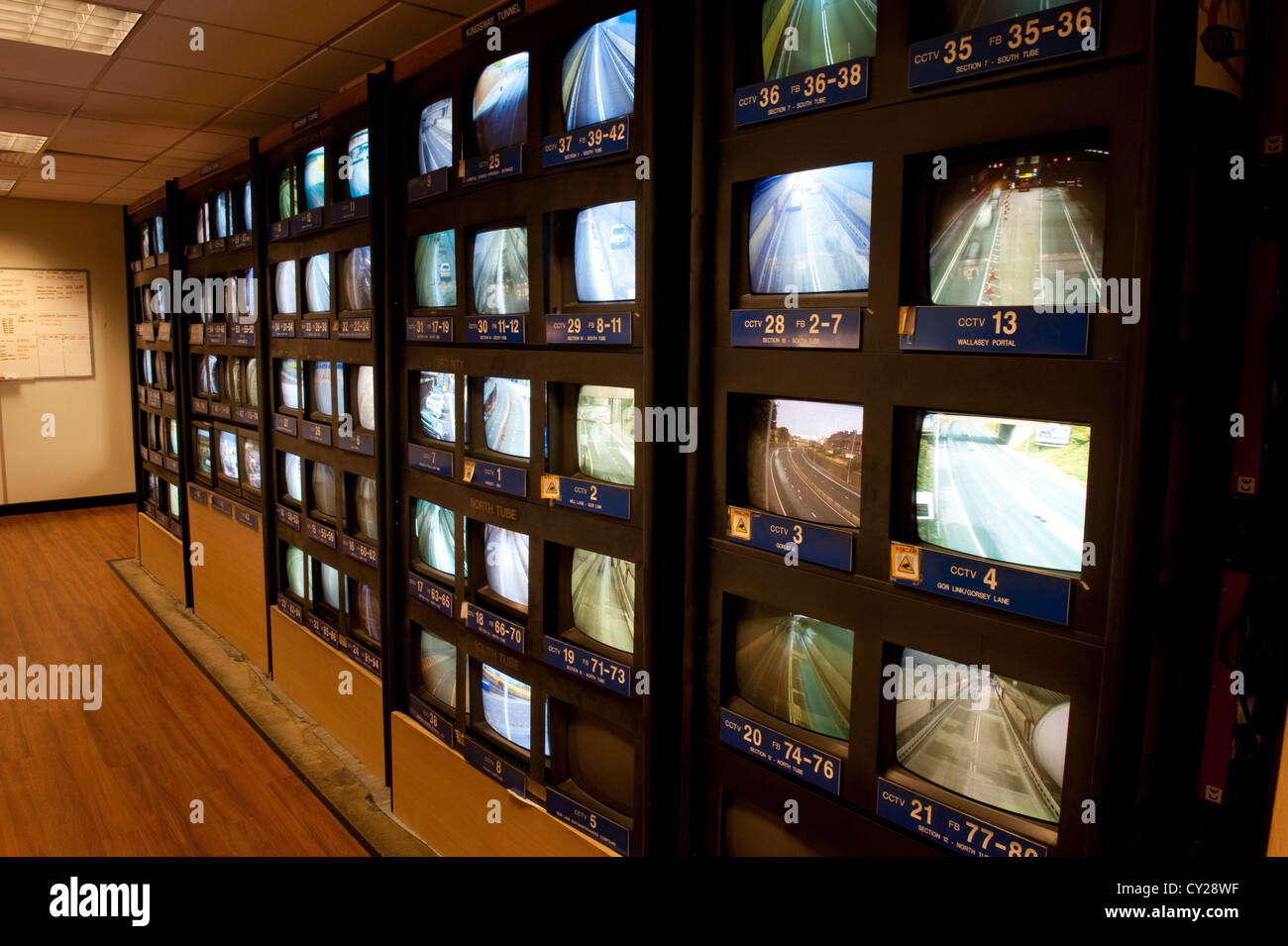 Emergency Control room with CCTV Monitors Stock Photo - Alamy