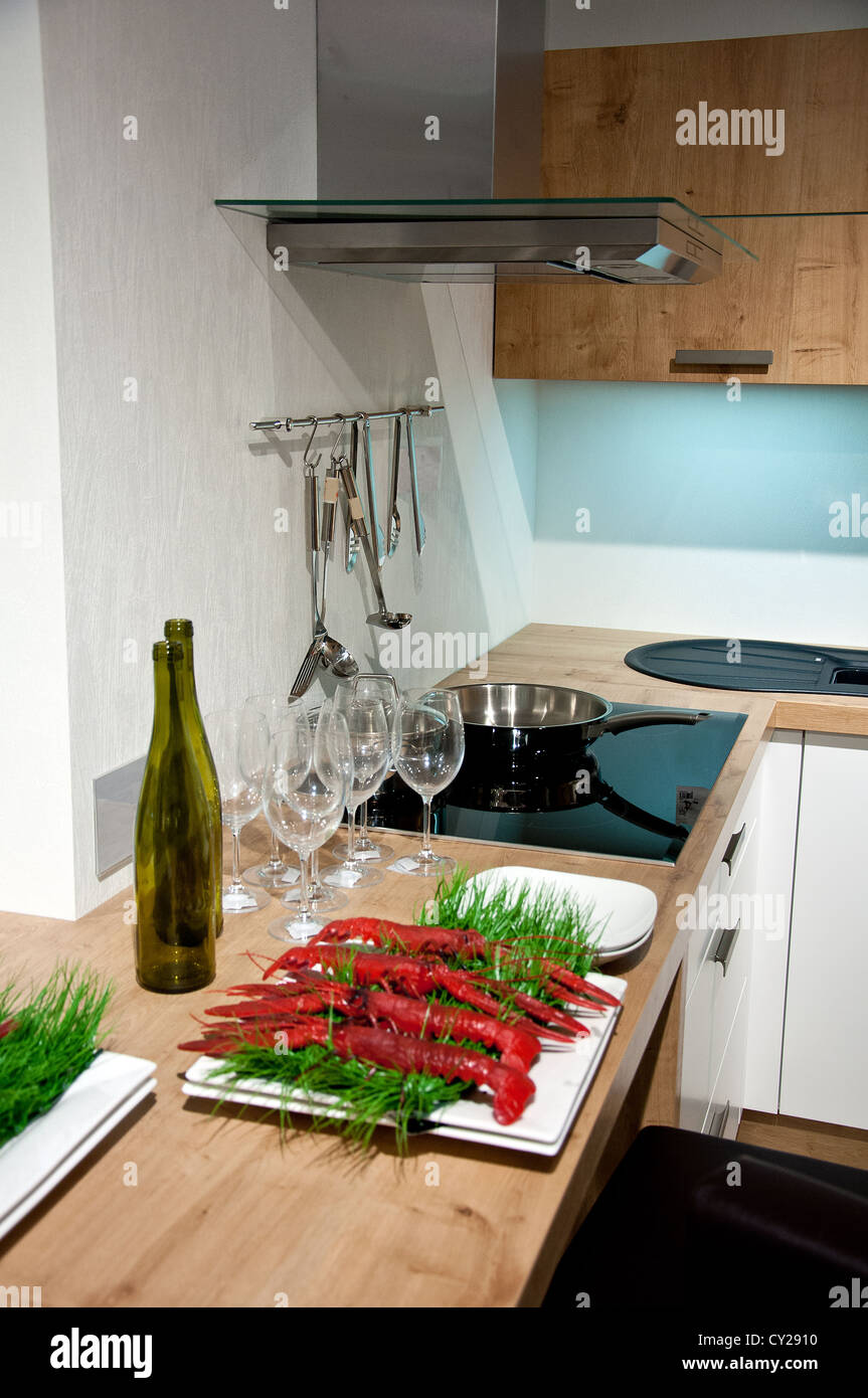 Modern kitchen interior with decoration Stock Photo - Alamy