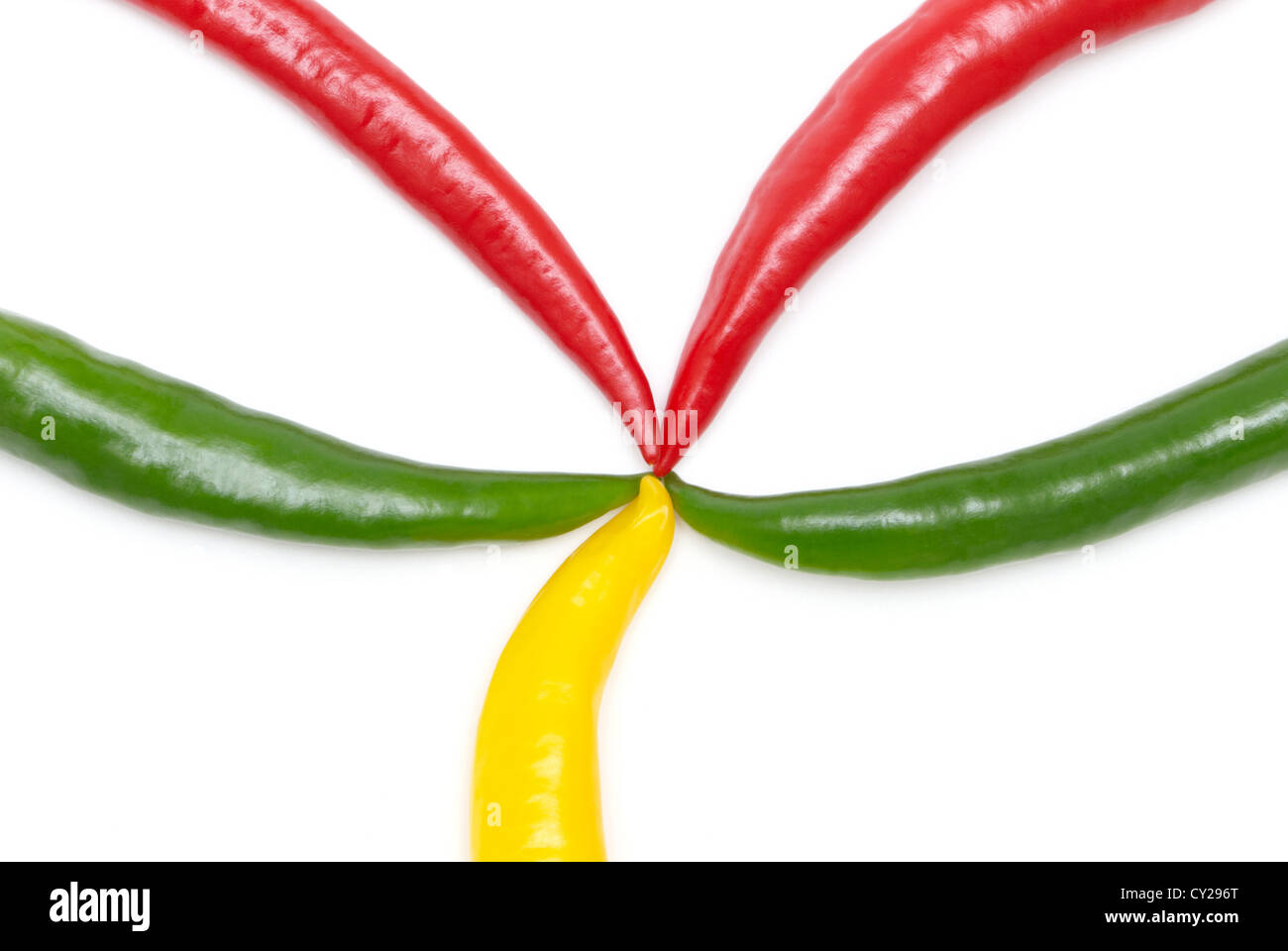 Chili peppers on white background Stock Photo - Alamy