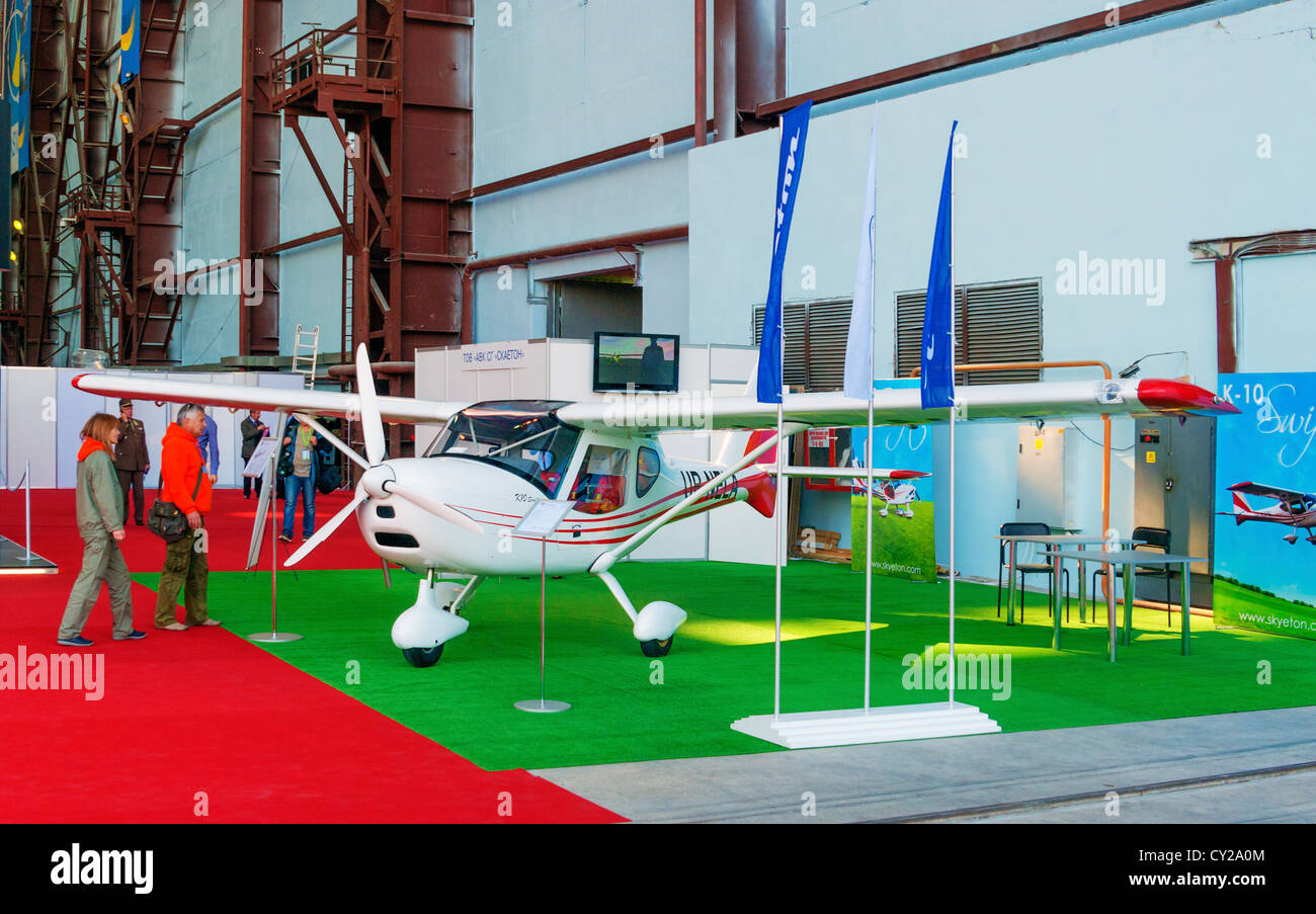 Light airplane K-10 Swift. Front view of the airplane Stock Photo - Alamy