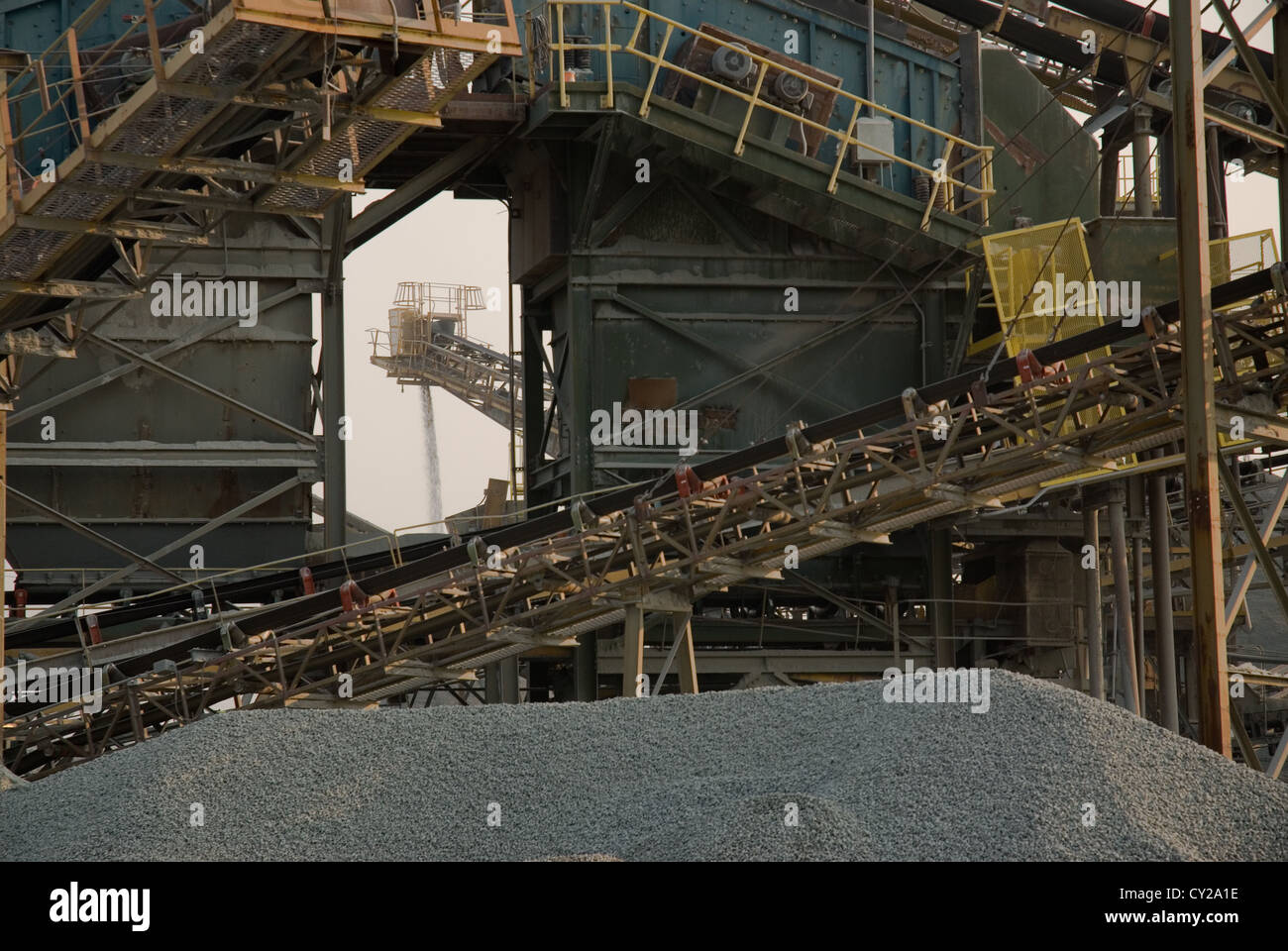 Dusk at a granite mining operation Stock Photo - Alamy
