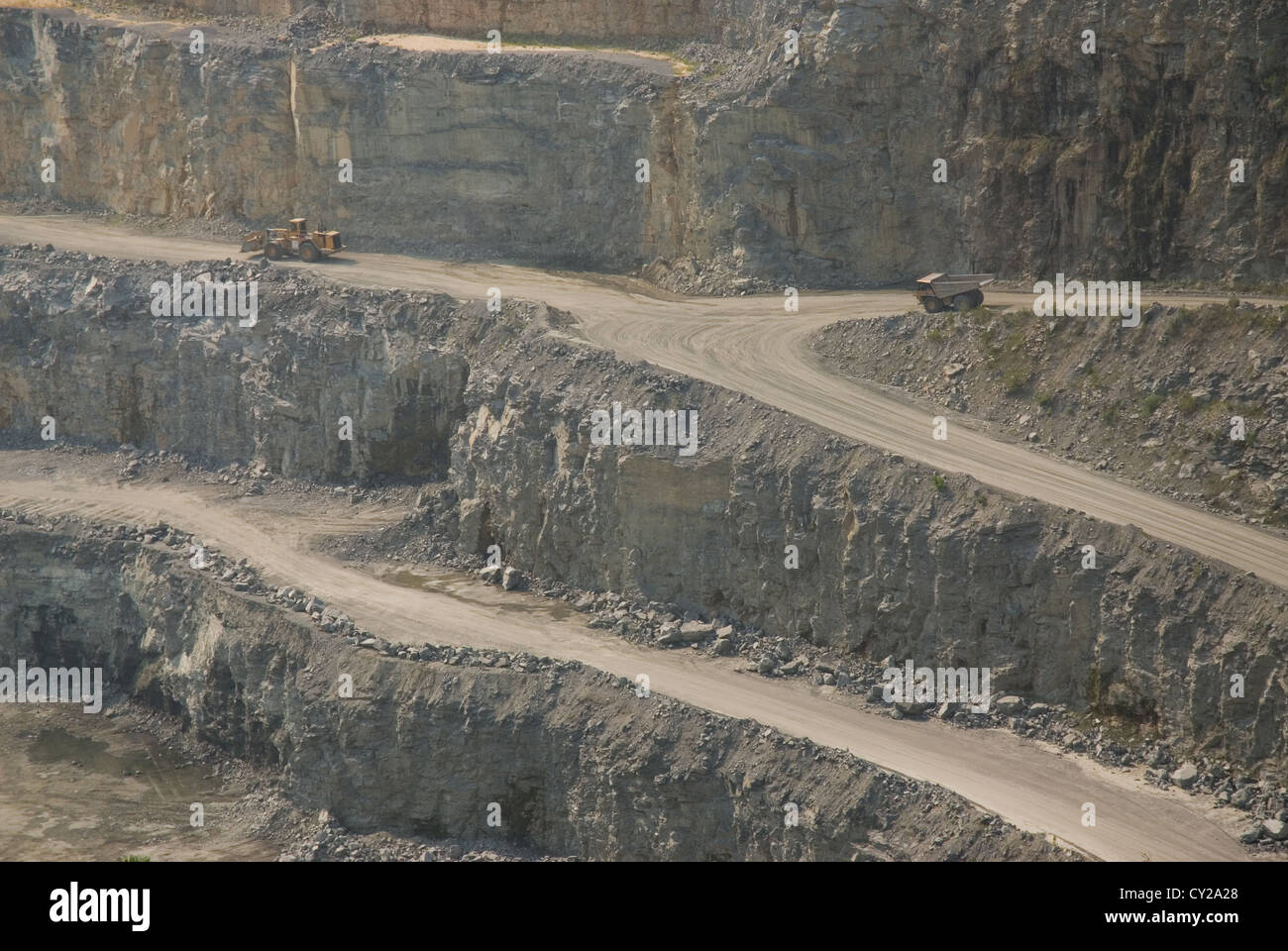 Open pit mine located in Jones County Ga with roads and equipment Stock ...