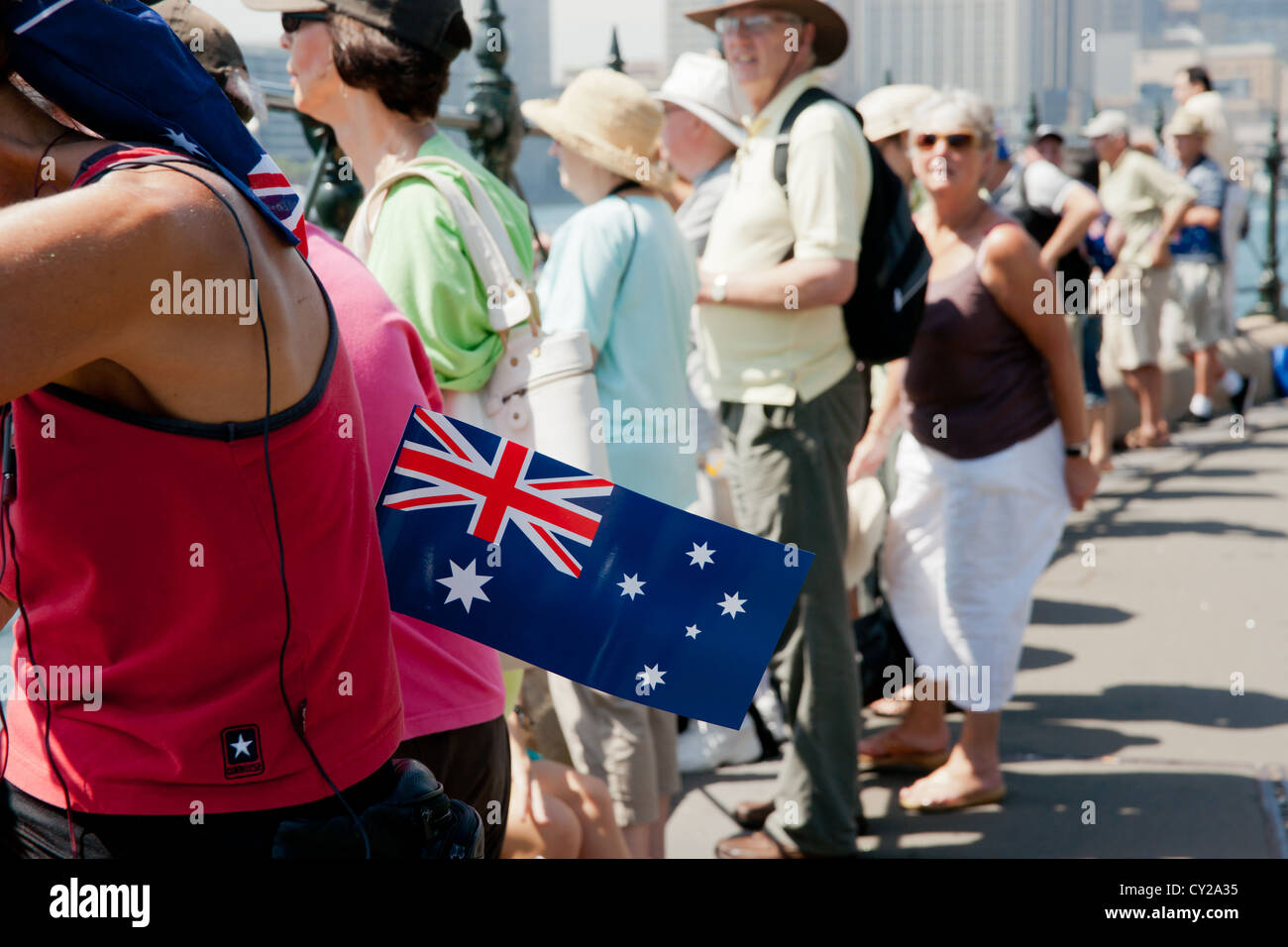 A crowd at Sydney waterfront on Australia Day, Australia Stock Photo ...