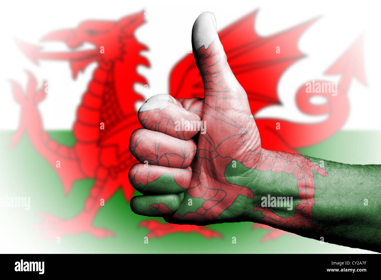 Thumbs up for to Wales Welsh, sporting metaphor we are going to win ...
