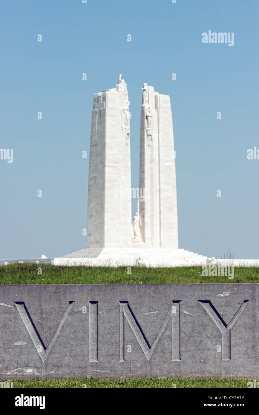 The Canadian WW1 memorial monument at Vimy Ridge, Arras, France Stock ...