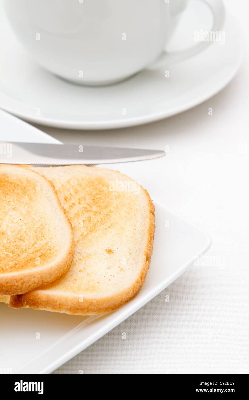 Two slices toast on plate hi-res stock photography and images - Alamy