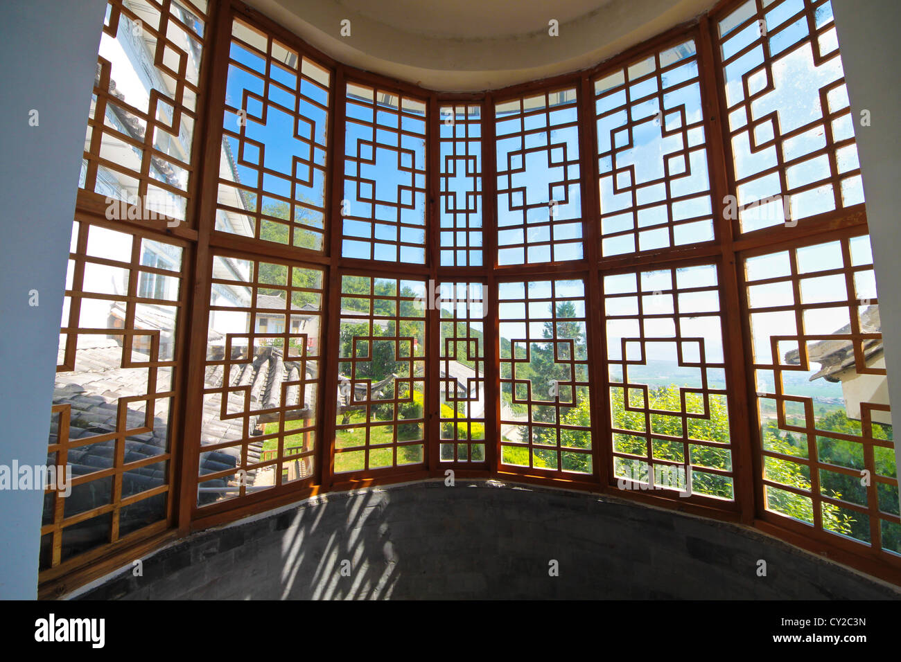 Round window frame Stock Photo - Alamy