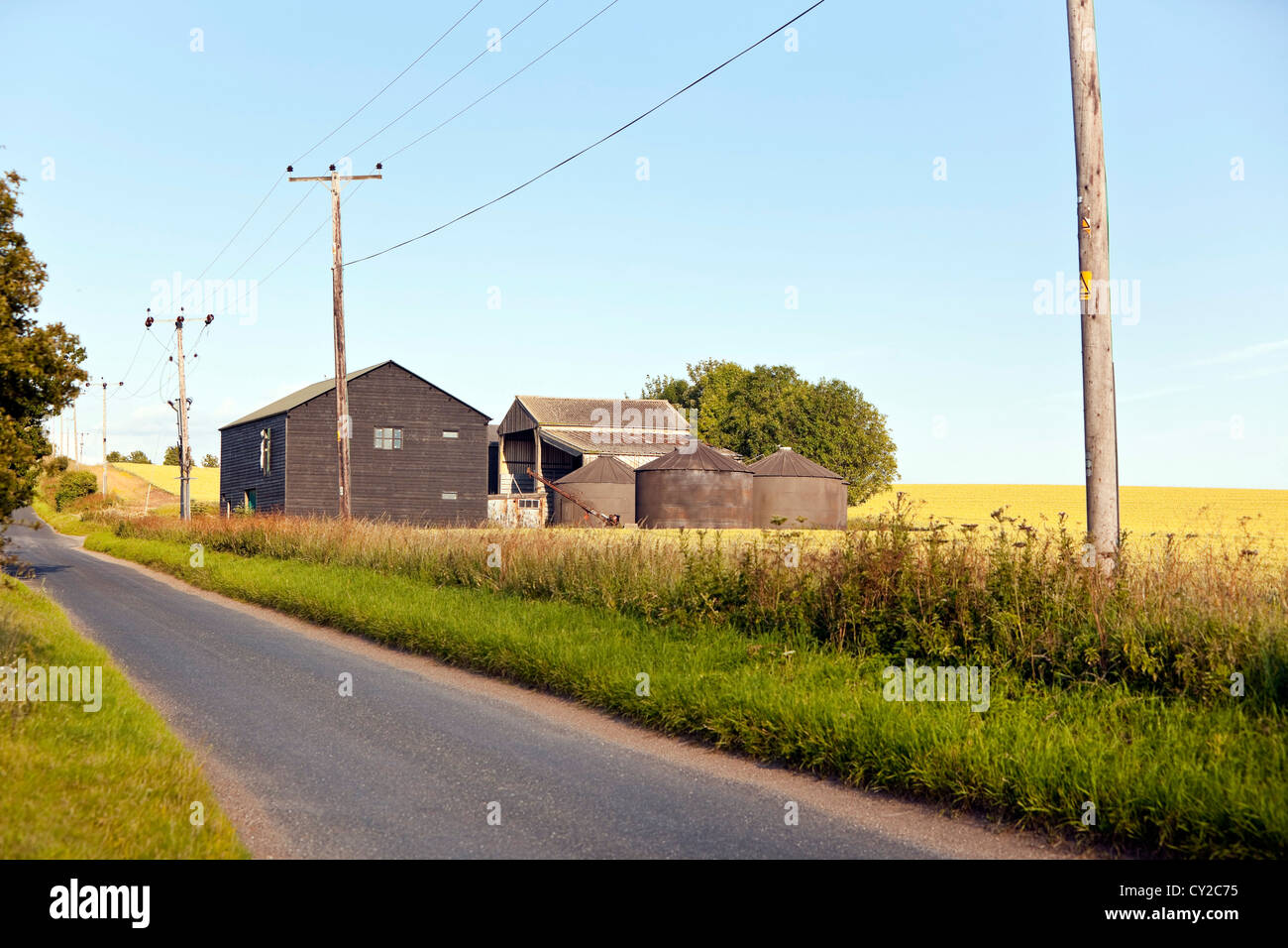 Country road and farm, England, UK Stock Photo - Alamy