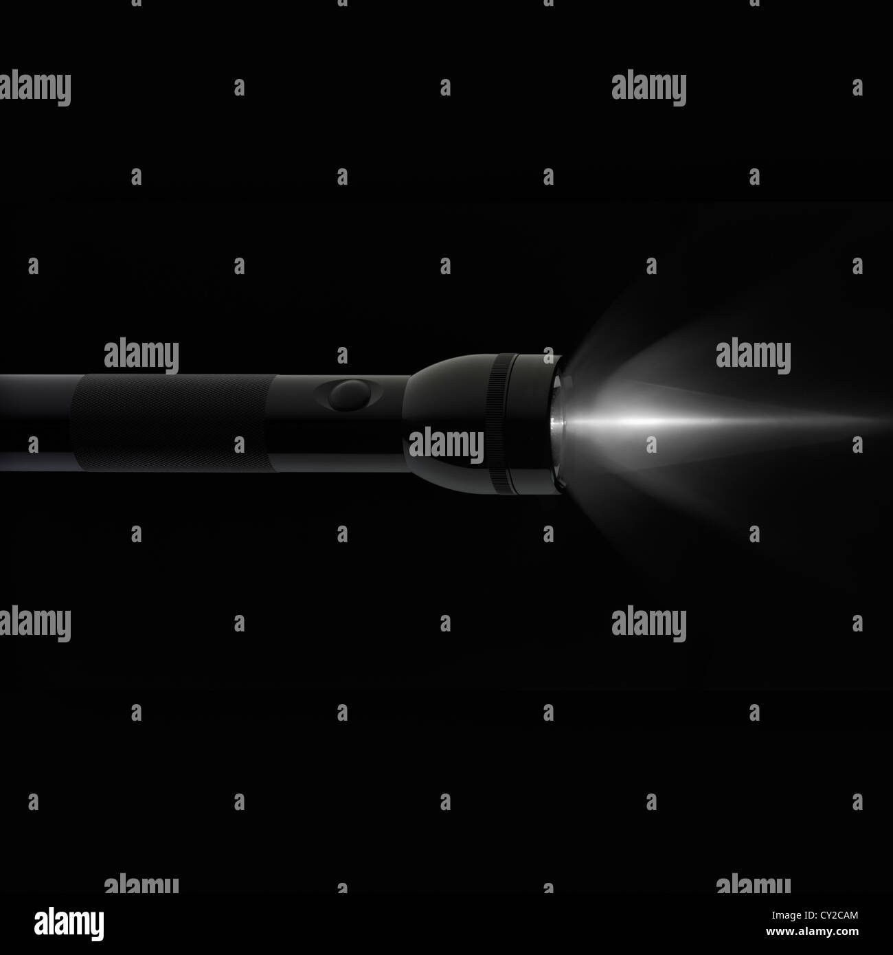 flashlight over a black background Stock Photo - Alamy