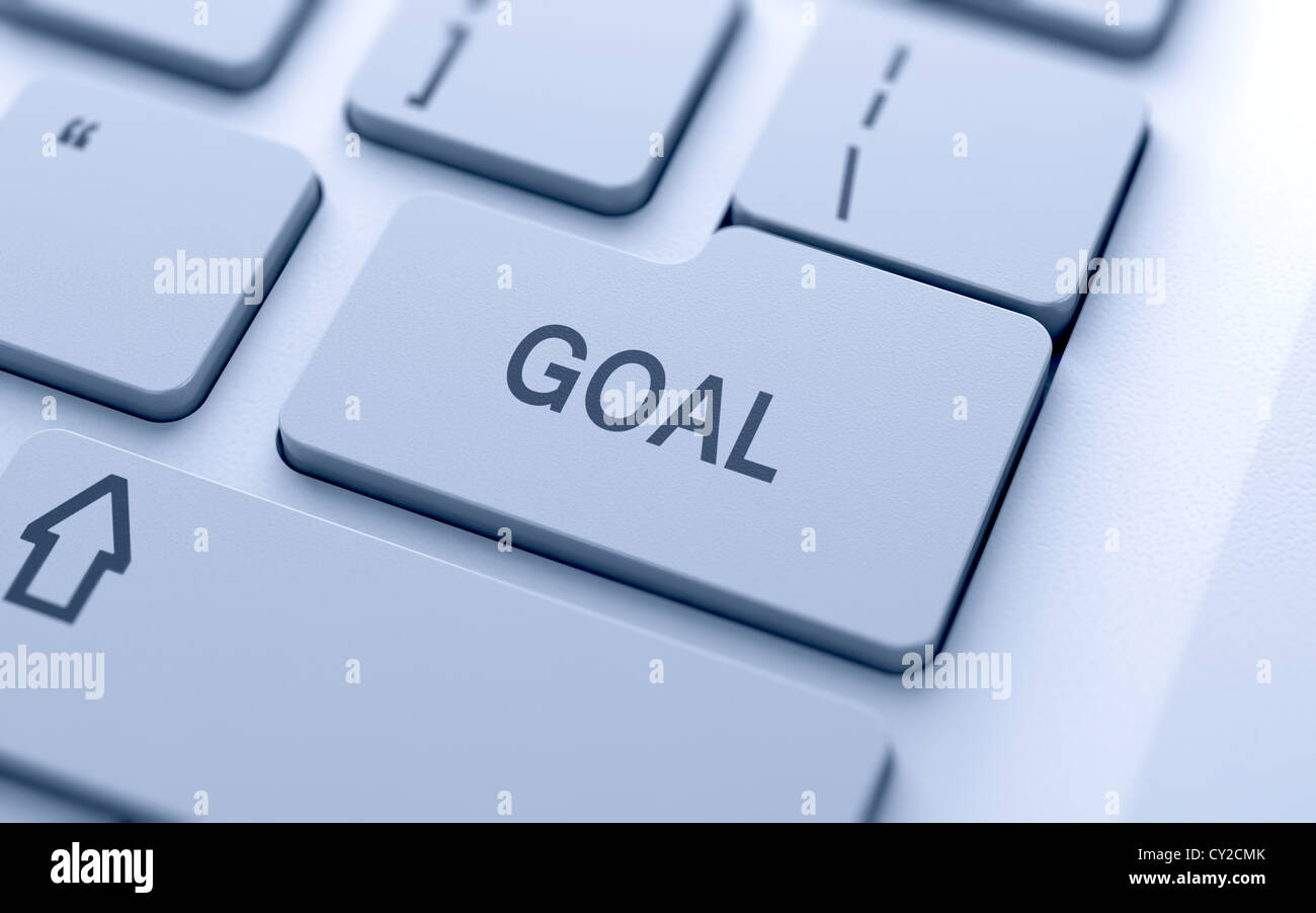 Goal button on keyboard with soft focus Stock Photo - Alamy