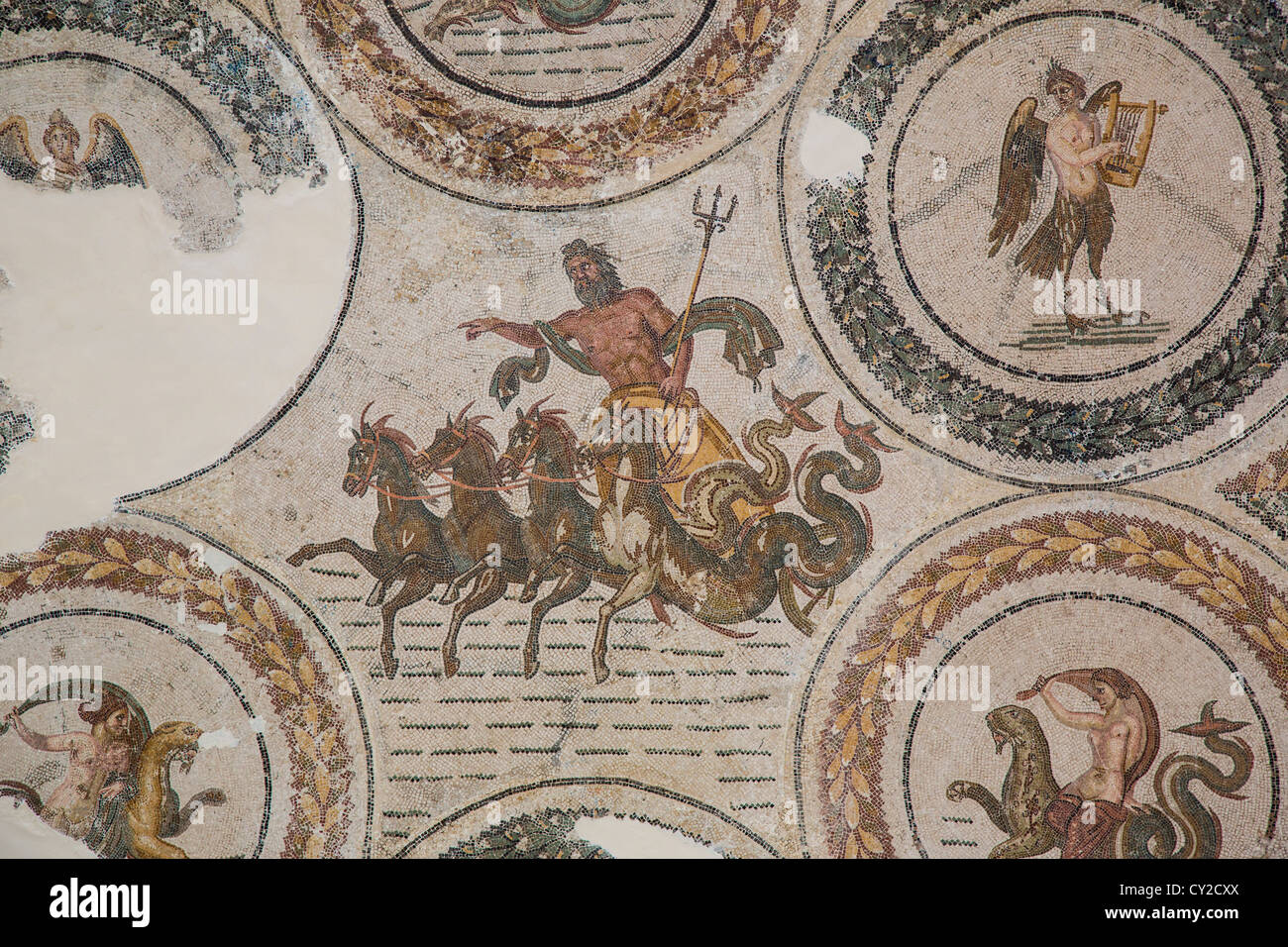 The Triumph of Neptune mosaic in the Bardo Museum in Tunis Tunisia ...