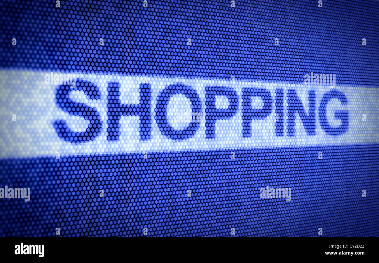 3d illustration of shopping concept on computer screen Stock Photo - Alamy