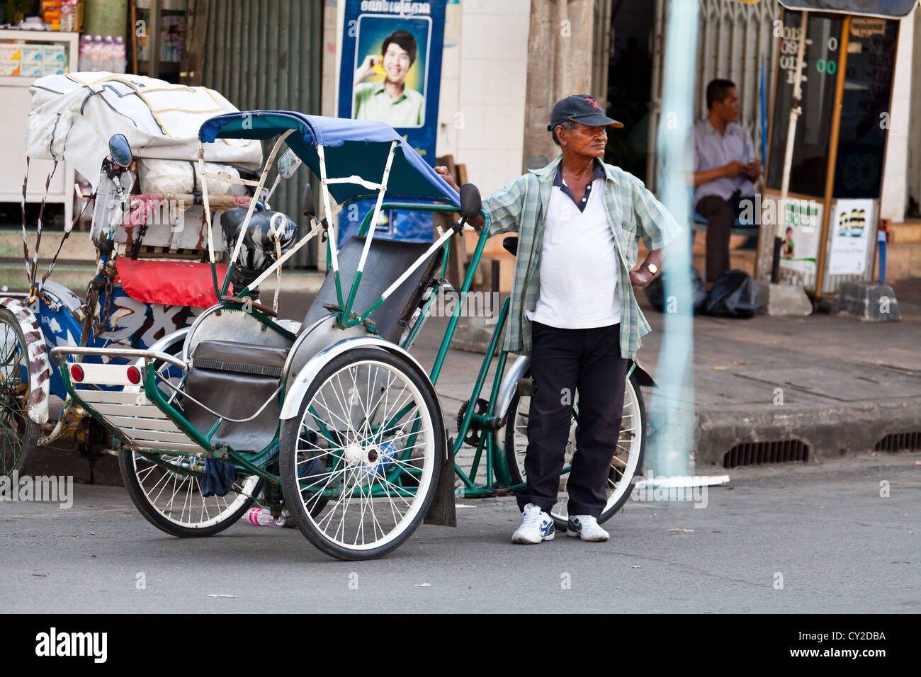 Typical Cycle Rickshaw in Phnom Penh, Cambodia Stock Photo - Alamy