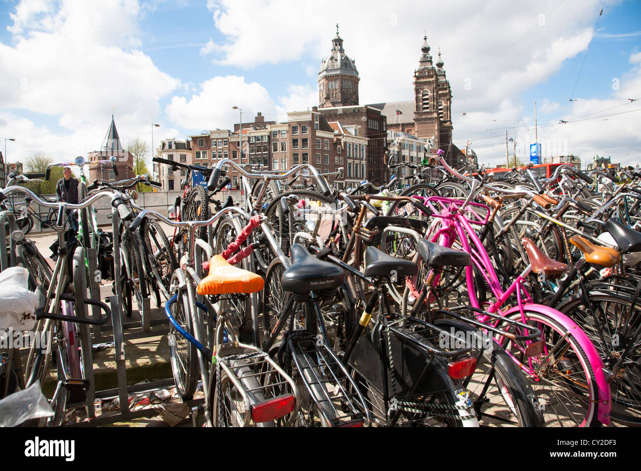 Amsterdam bike rack hi-res stock photography and images - Alamy