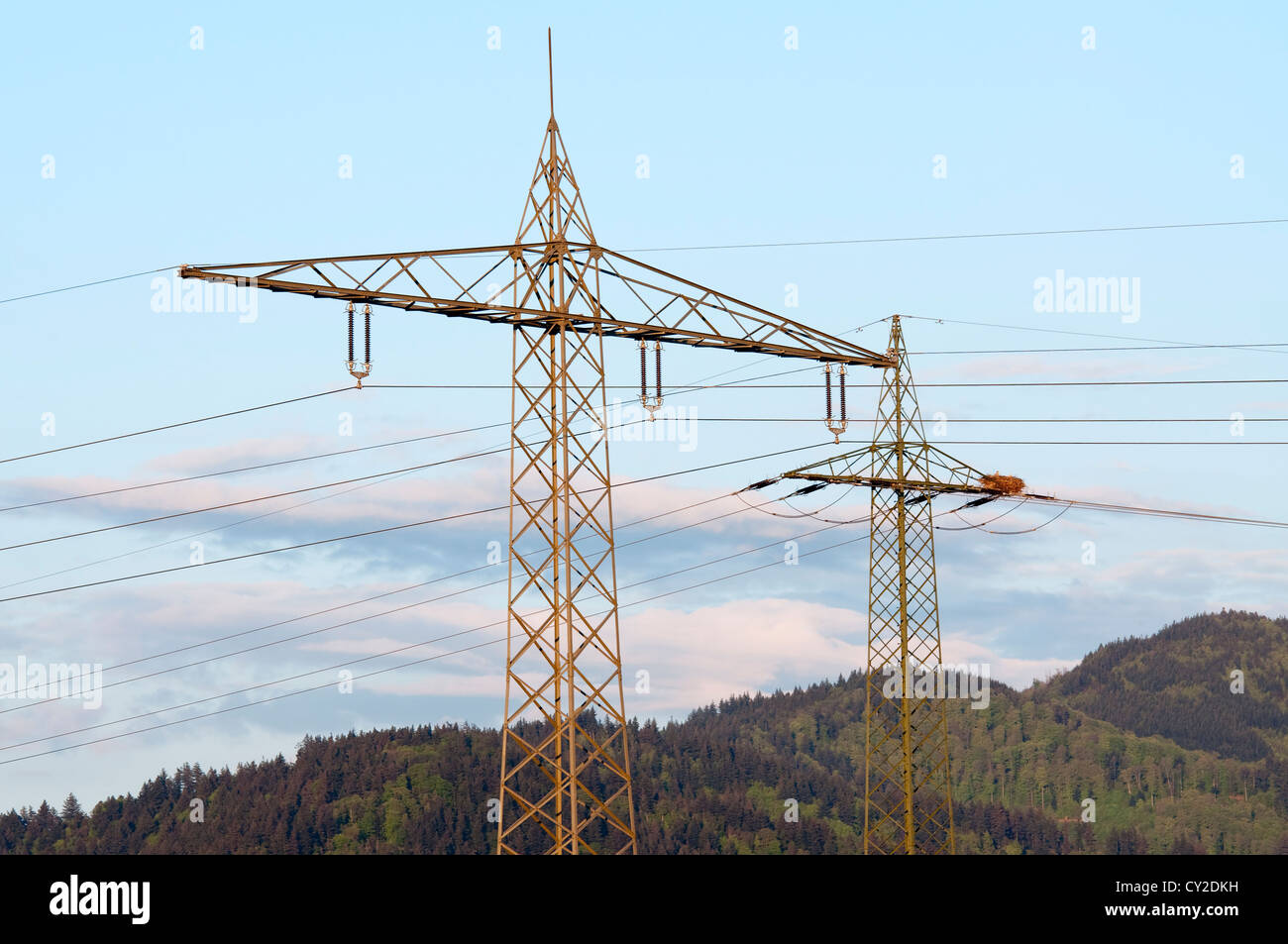 High-Voltage Towers in Freiburg, Germany Stock Photo - Alamy
