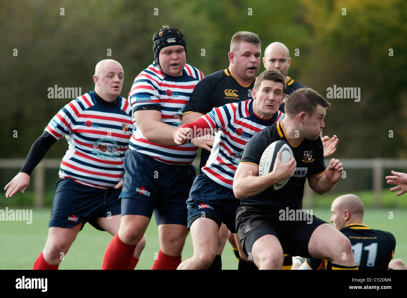 rugby action from match between burnage and birkenhead park Stock Photo ...