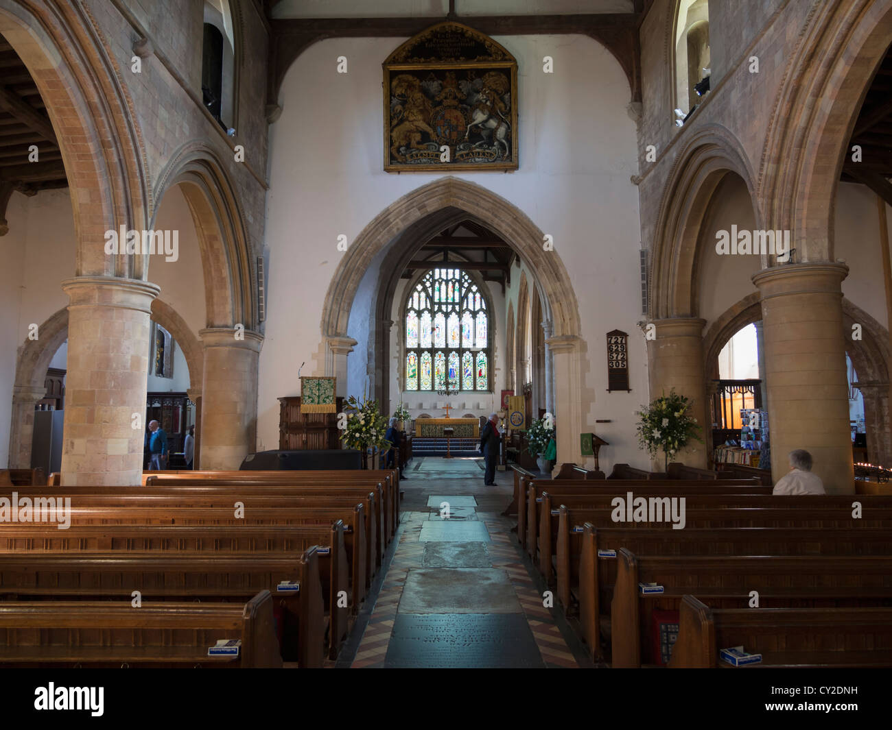 Interior of St Mary's Church in Rye, East Sussex. The parish church of ...