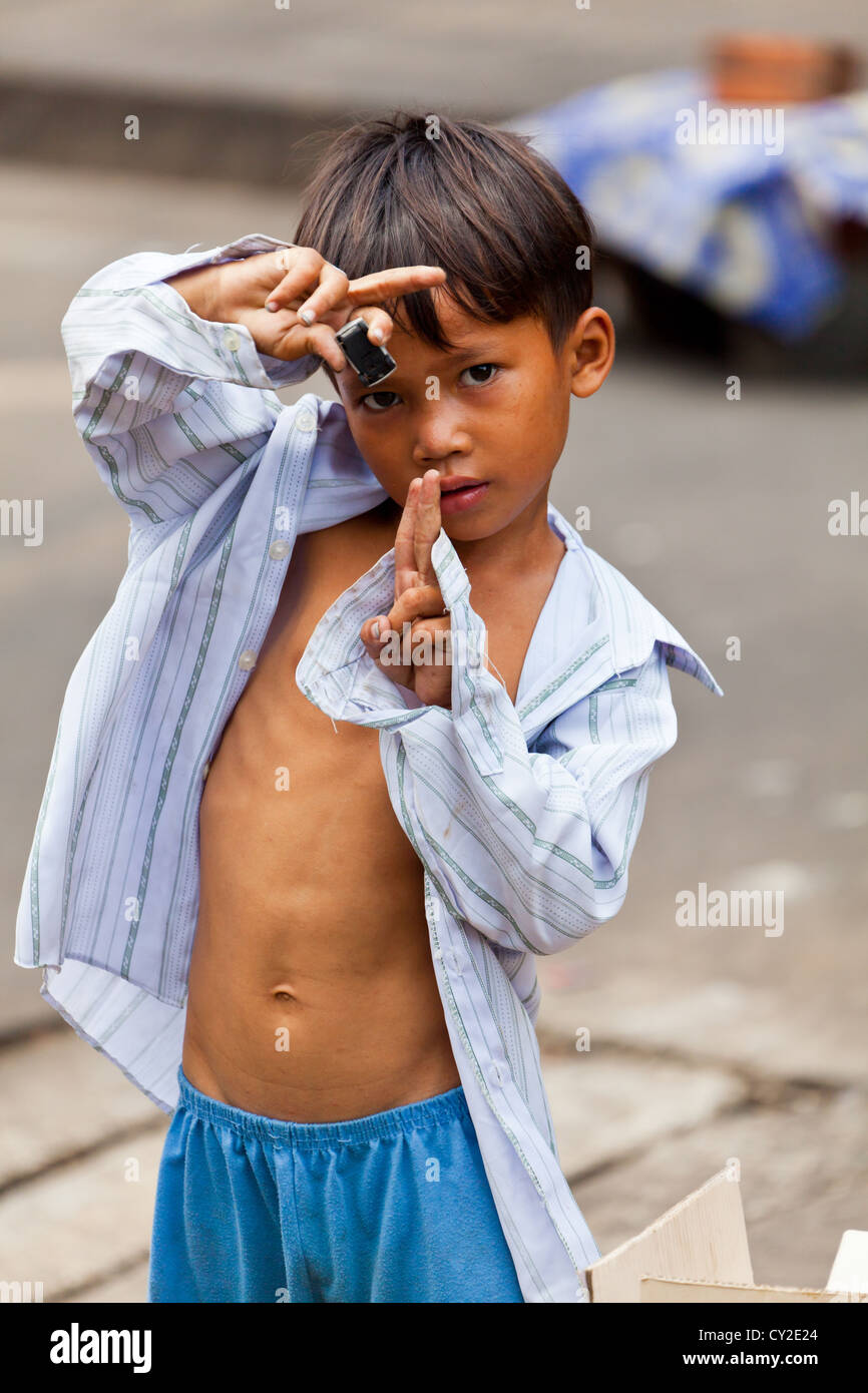 Little Boy in Phnom Penh, Cambodia Stock Photo - Alamy