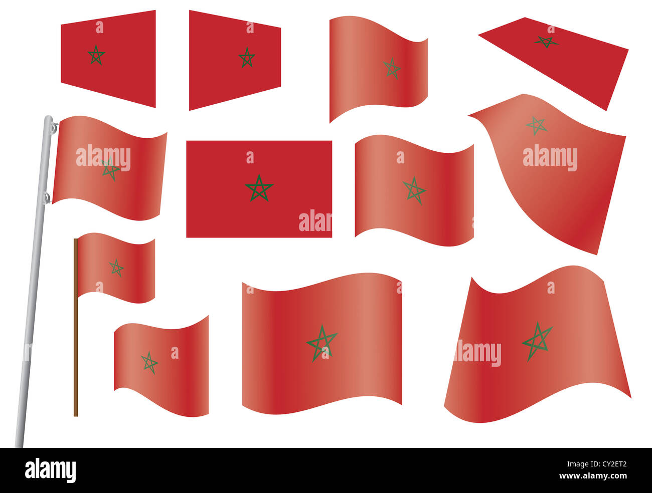 set of flags of Morocco Stock Photo - Alamy