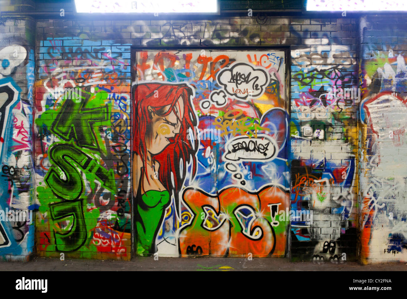UK Waterloo tunnels Graffiti Stock Photo - Alamy