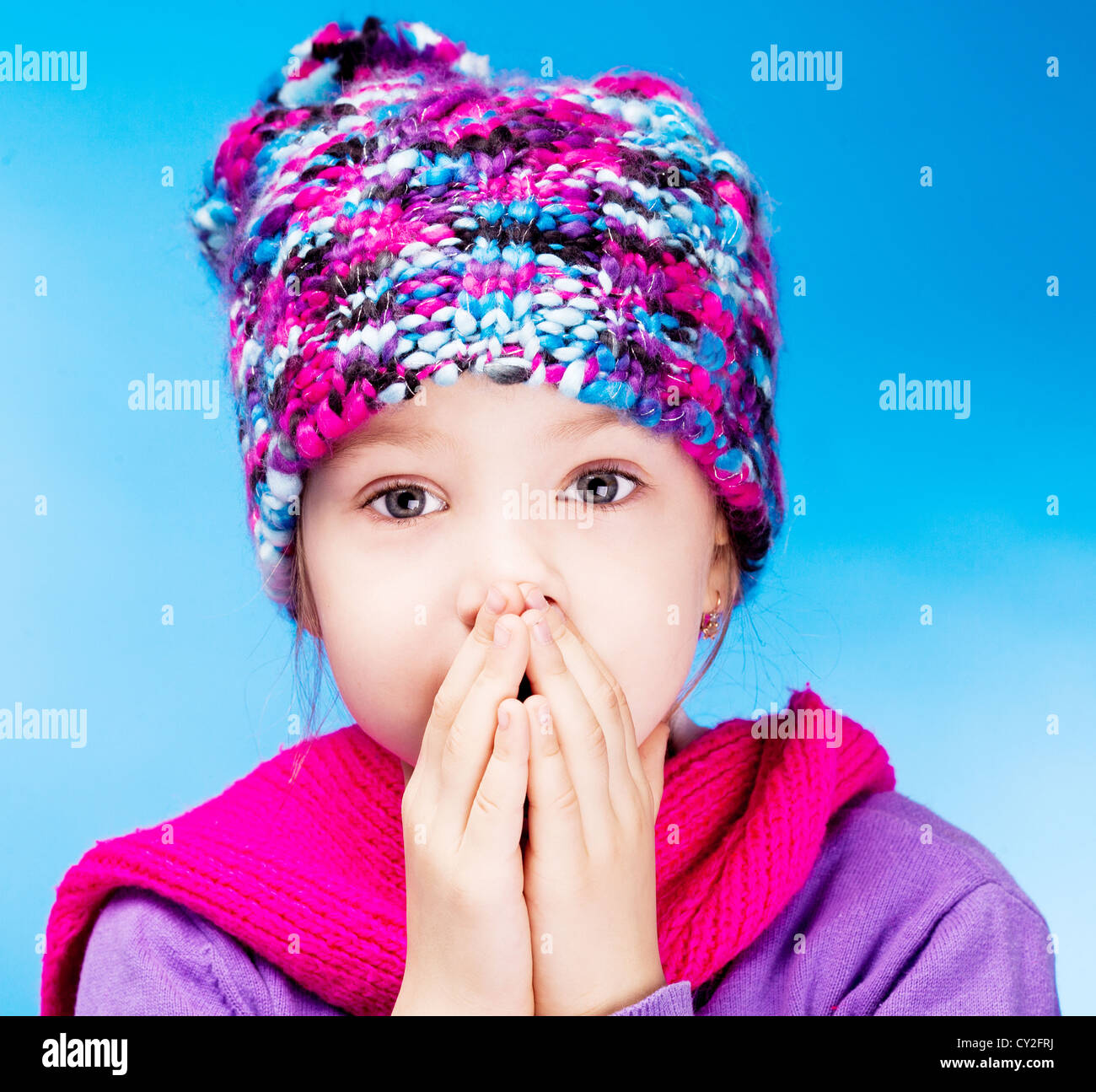 child wearing a hat, studio portrait Stock Photo - Alamy