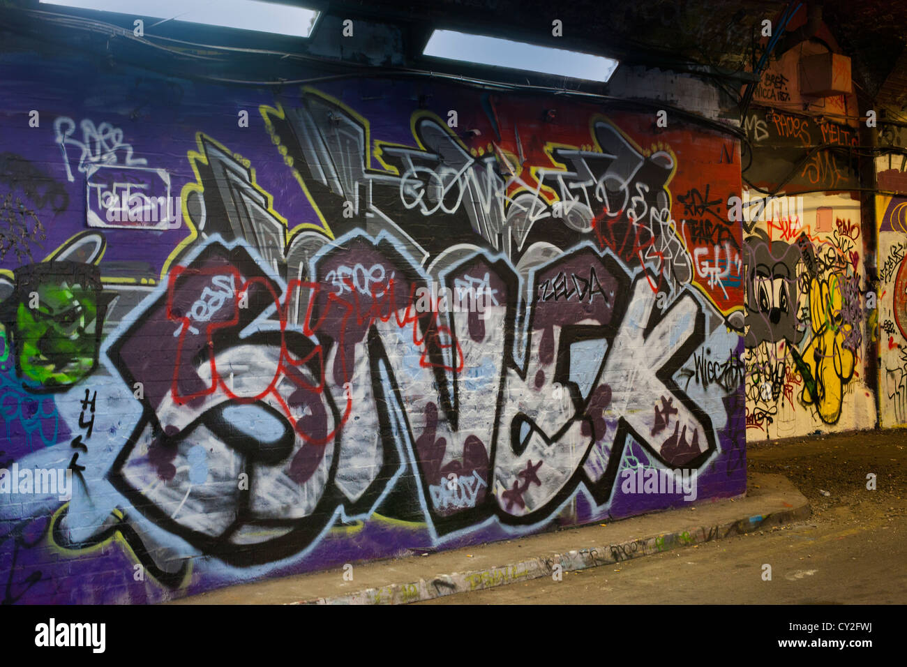 UK Waterloo tunnels Graffiti Stock Photo - Alamy