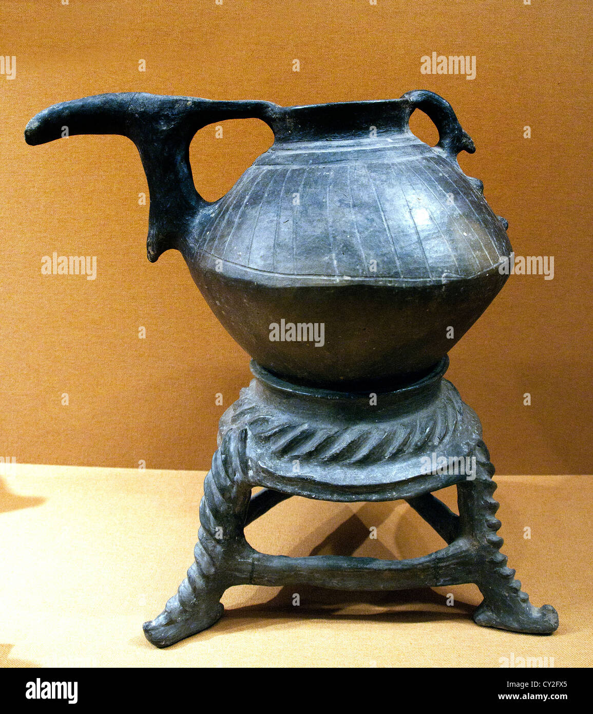 Spouted jar Iron Age II ca. 9th century B.C. Iran Hasanlu Ceramic 21.7 ...