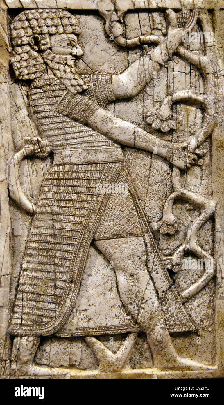 Plaque male man figure Neo Assyrian 9 - 8th century BC Mesopotamia ...