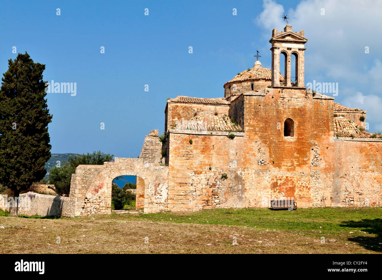 Niokastro castle at Messenia, Pylos of Peloponnese in Greece. Church of ...