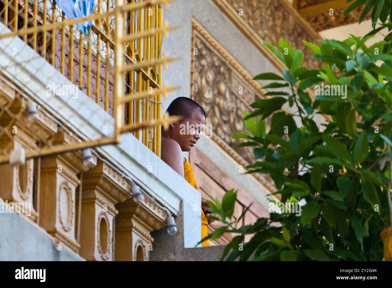 Buddhist Monk in the Temple Wat Ounalom Monastery in Phnom Penh ...