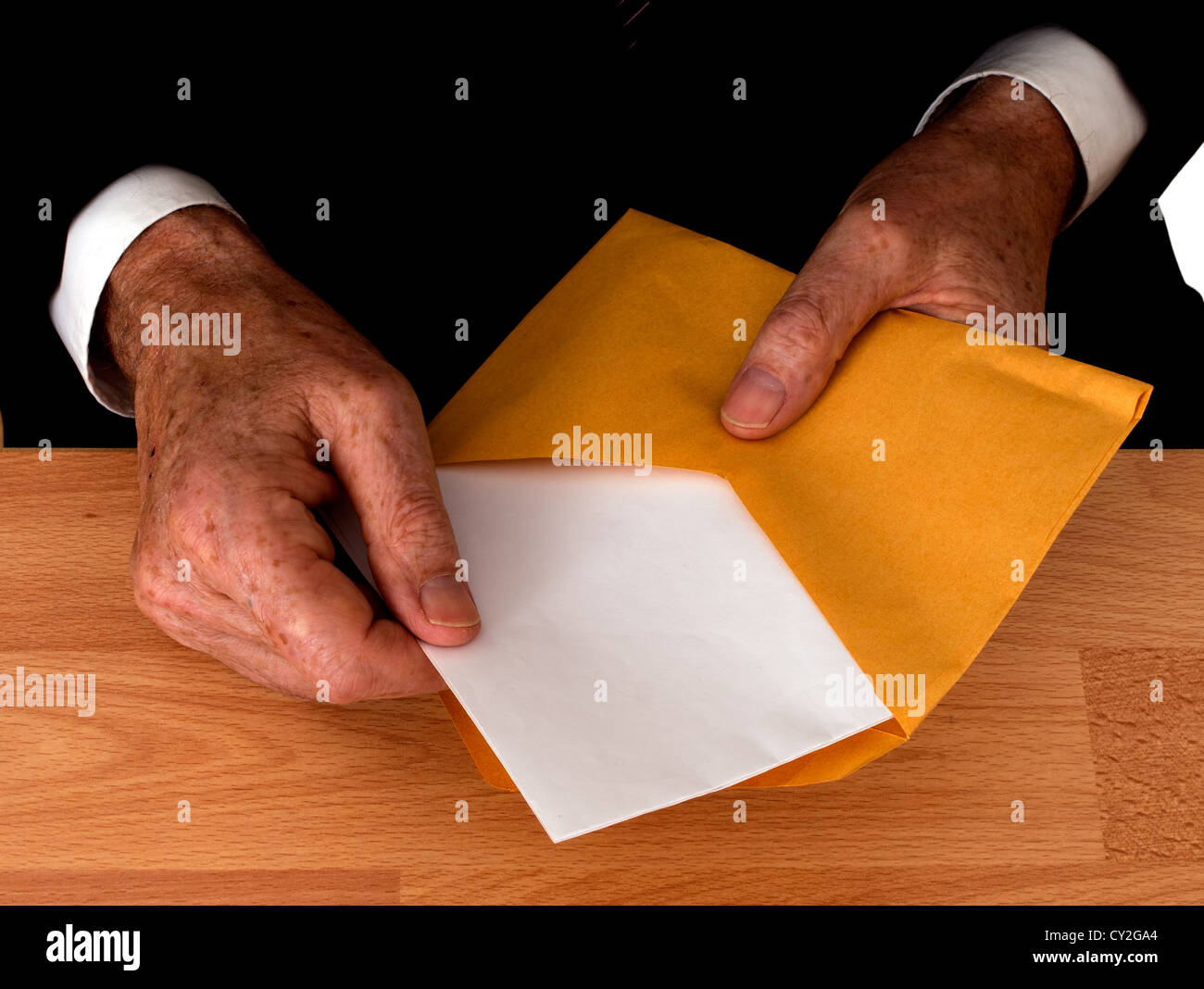 Business man with letter Stock Photo - Alamy