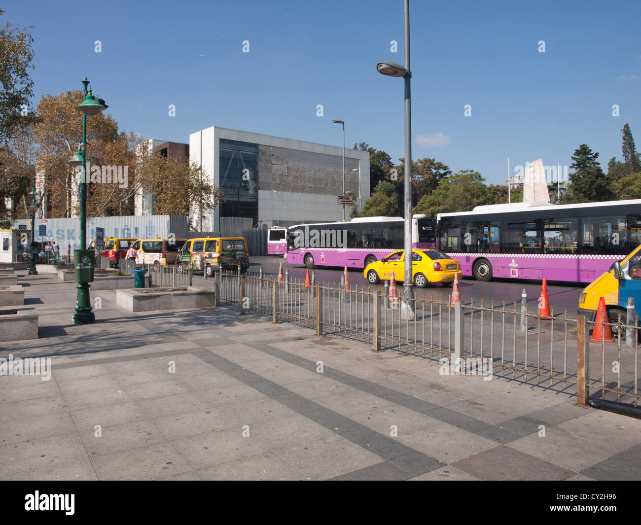 Taxi bus and dolmus, public transport in Istanbul Turkey, here at th ...
