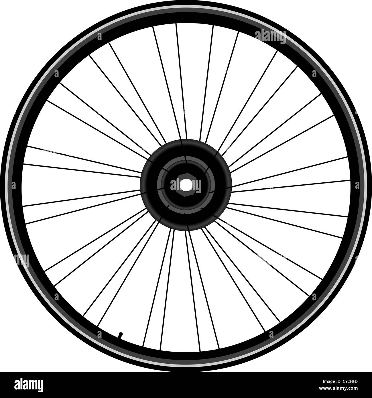 Bike wheel on white background Stock Photo - Alamy