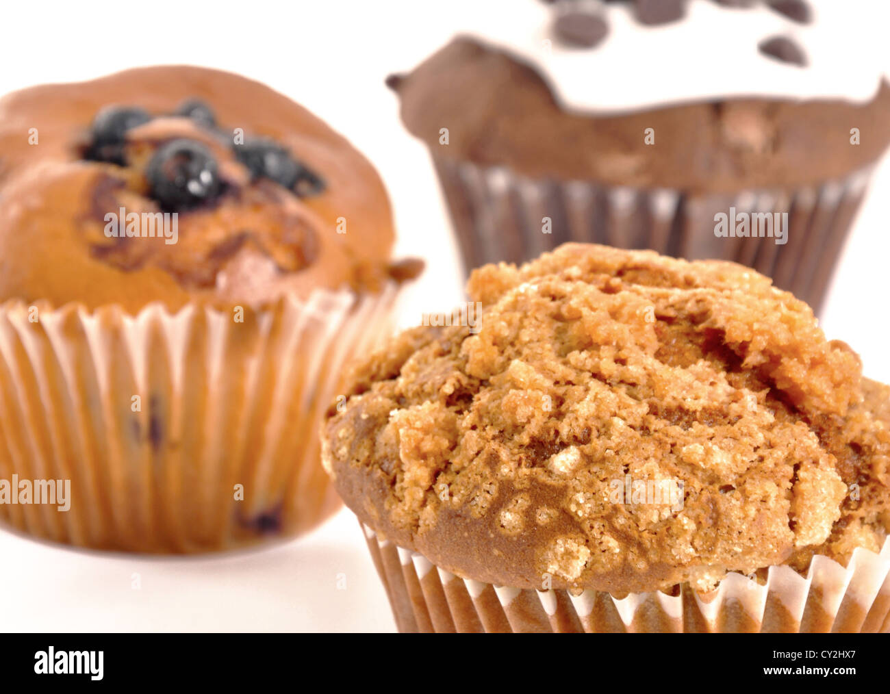 Muffins on a white background Stock Photo - Alamy