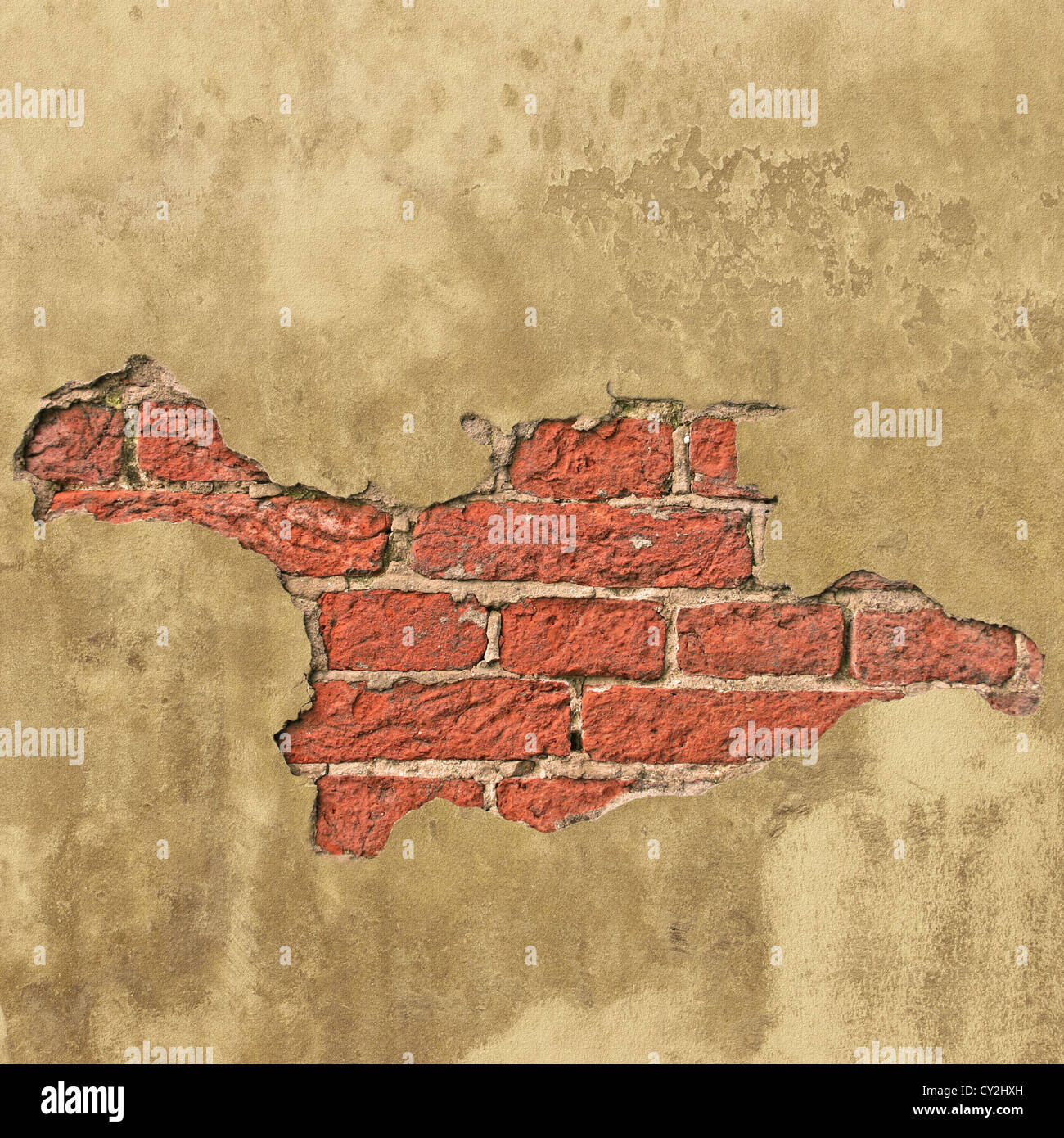 An Old Brick Wall with Plaster Stock Photo - Alamy