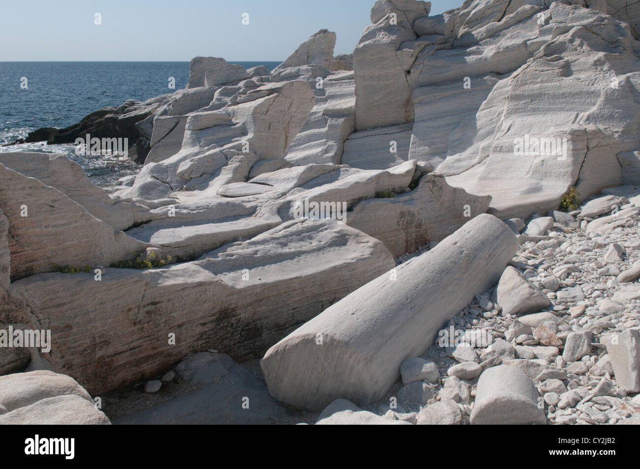 Thassos, Greece. Greek island. September. One of the ancient marble ...