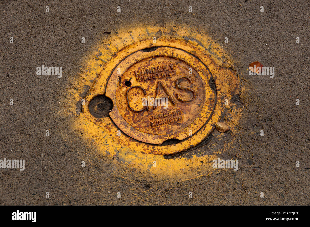 Gas utility cover Stock Photo - Alamy