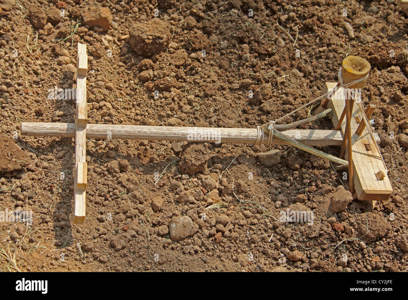 Model of a traditional wooden plough, India Stock Photo - Alamy
