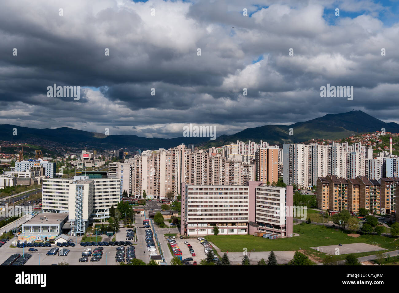 Buildings blocks in Bosnian capital city of Sarajevo Stock Photo - Alamy