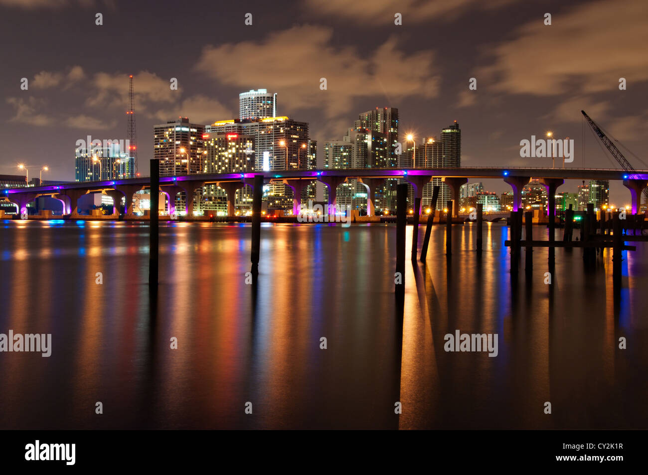 Miami bridge night hi-res stock photography and images - Alamy