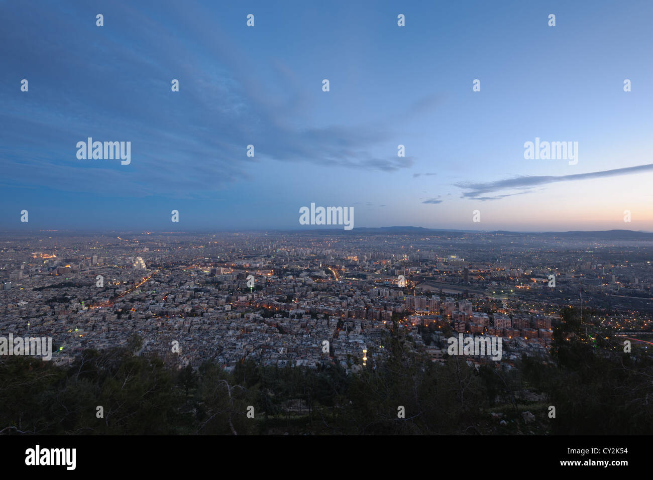 View Across Damascus at Sunset, Syria Stock Photo - Alamy